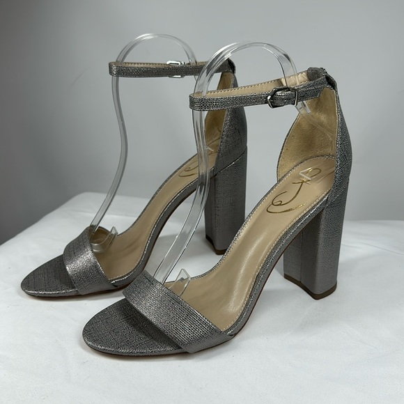 Sam Edelman | Shoes | Sam Edelman Womens 9m Yaro Silver Block Heel ...